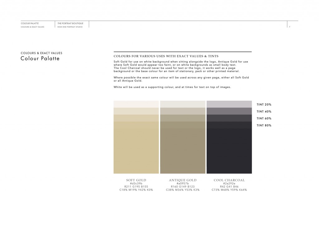 The Portrait Boutique London - Brand Identity Design - JM Graphic Design