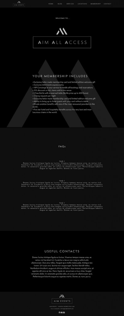 AIM Events - Website Design - JM Graphic Design