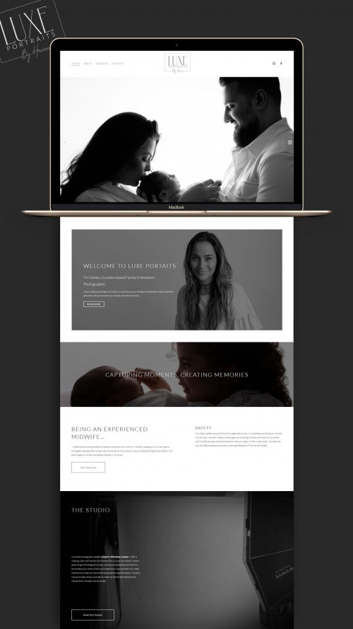 Luxe Portraits - Website Design - JM Graphic Design