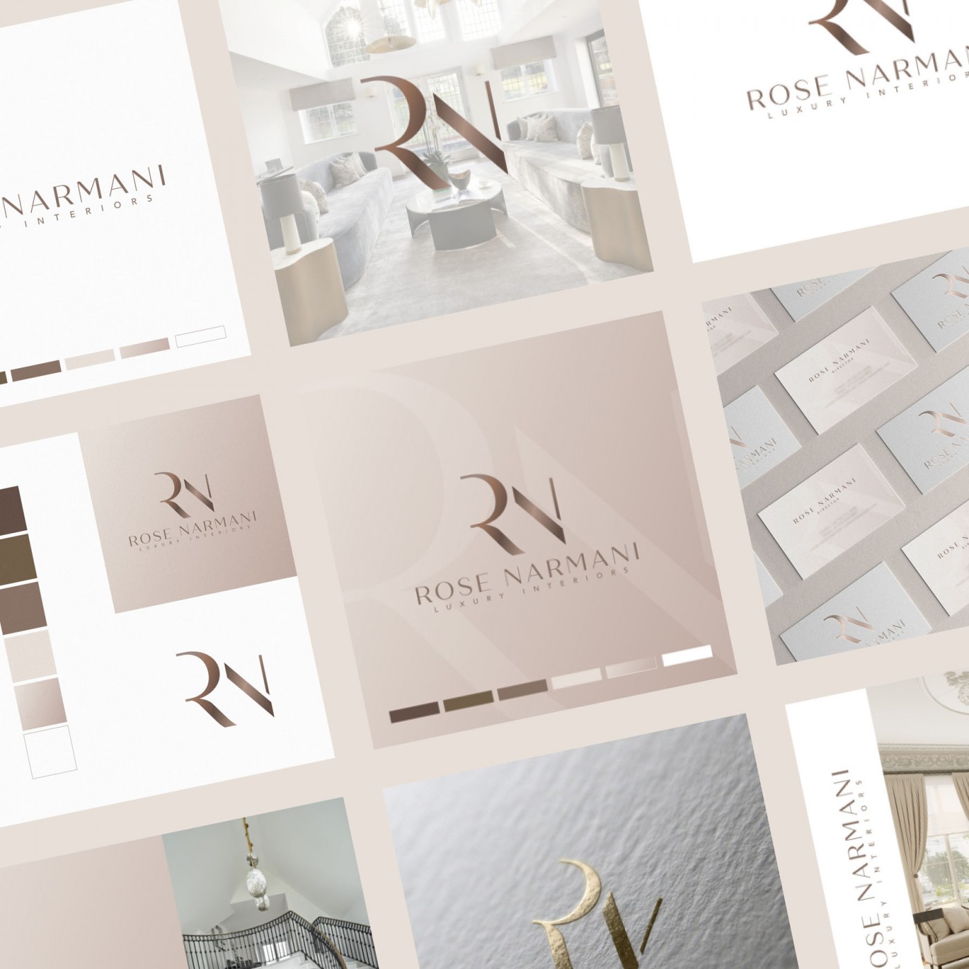 Rose Narmani Luxury Interiors - Brand Identity Design - JM Graphic Design