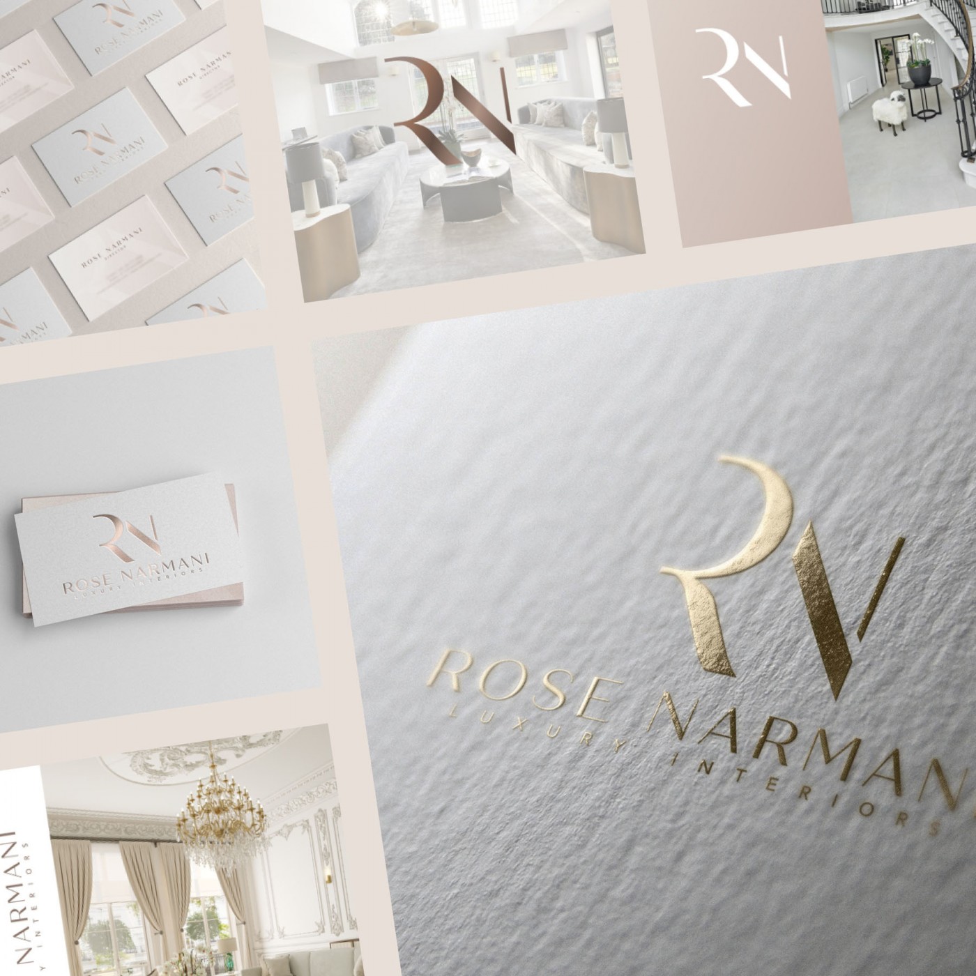 Rose Narmani Luxury Interiors - Brand Identity Design - JM Graphic Design
