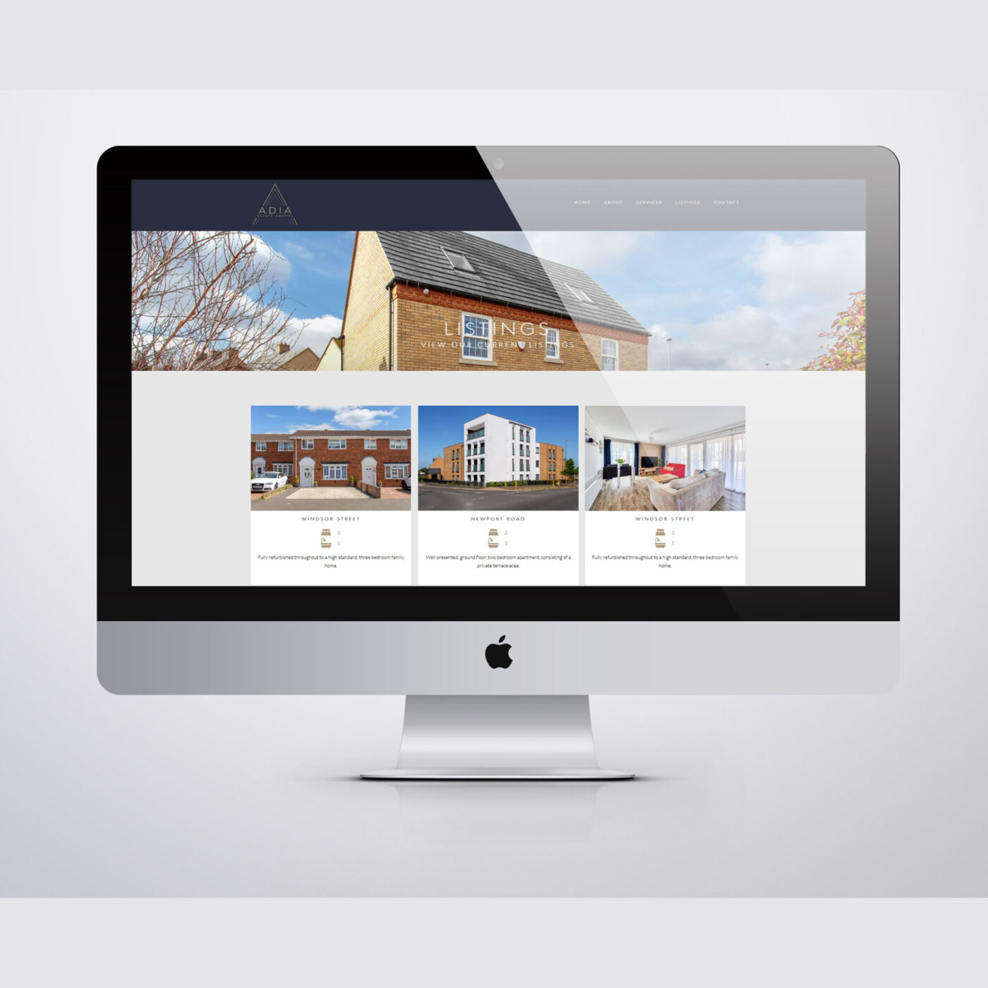 ADIA Estate Agent Website Design - JM Graphic Design