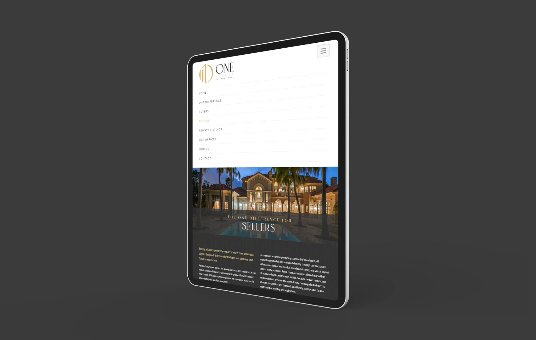 One Luxury Real Estate - Website Design - JM Graphic Design